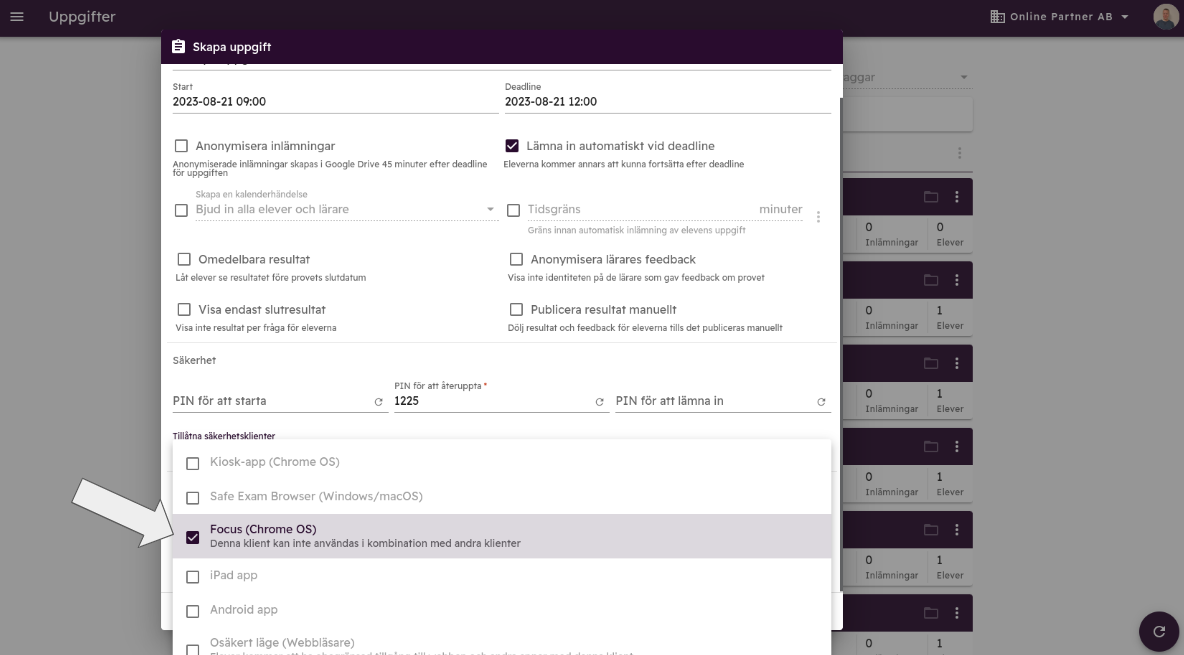 Trelson Browser Lockdown som säkerhetsklient för nedlåst läge under ...